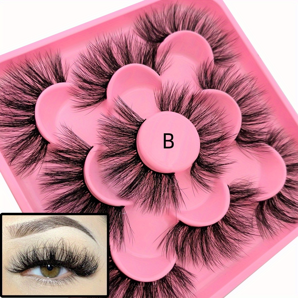 Fluffy False Eyelashes Thick Volume Faux Mink Slender Lashes - Temu ...