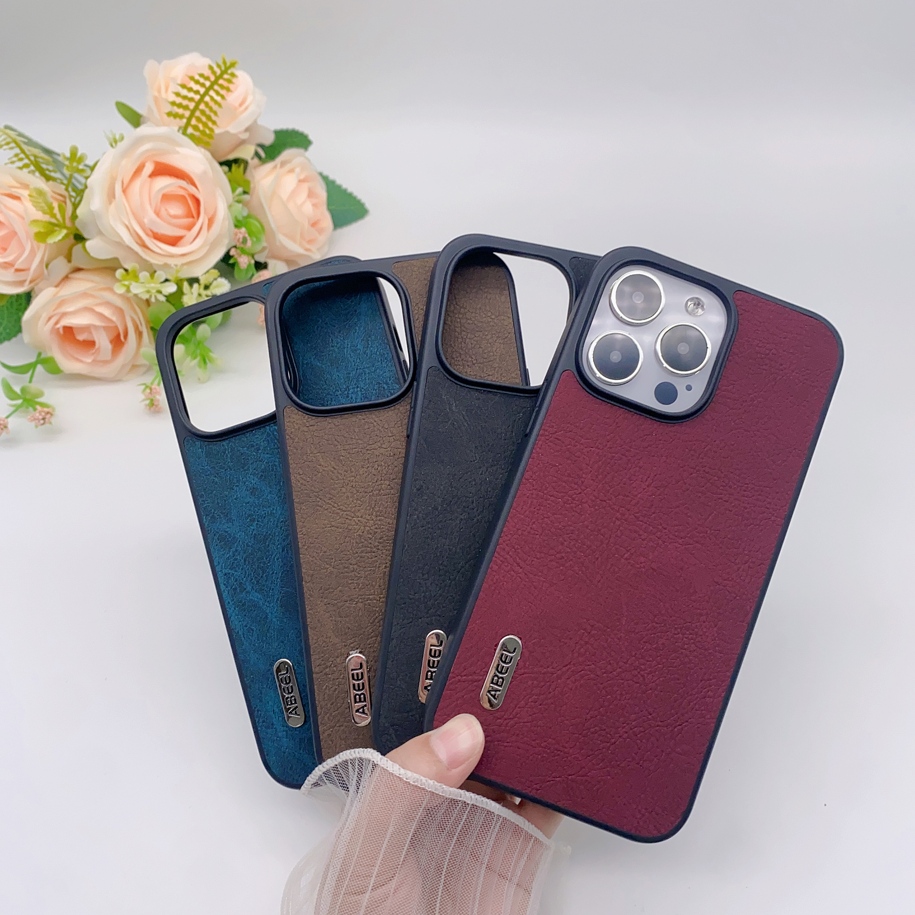 Luxurious Leather Shock resistant Phone Case Retro Lychee - Temu United ...