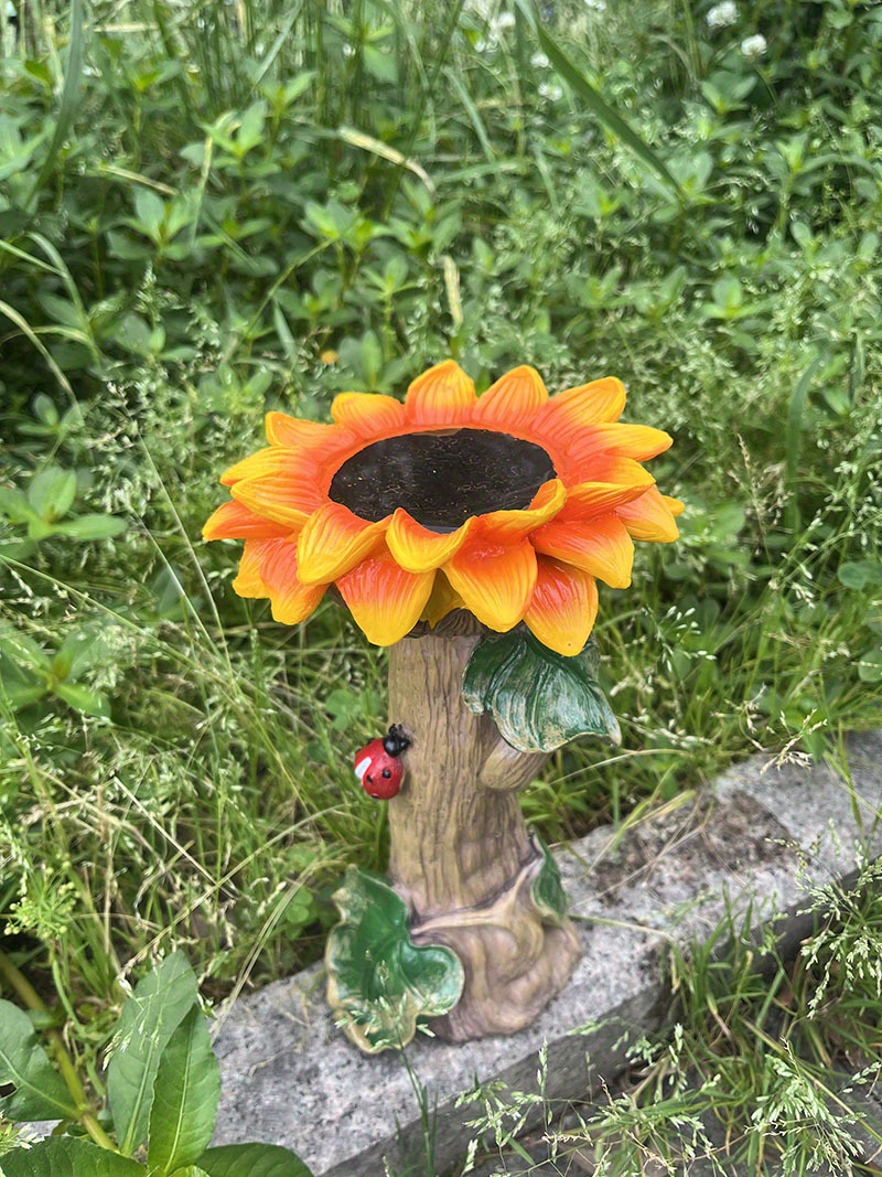 sunflower bird bath garden ornament sunflower bird bath - Temu Norway