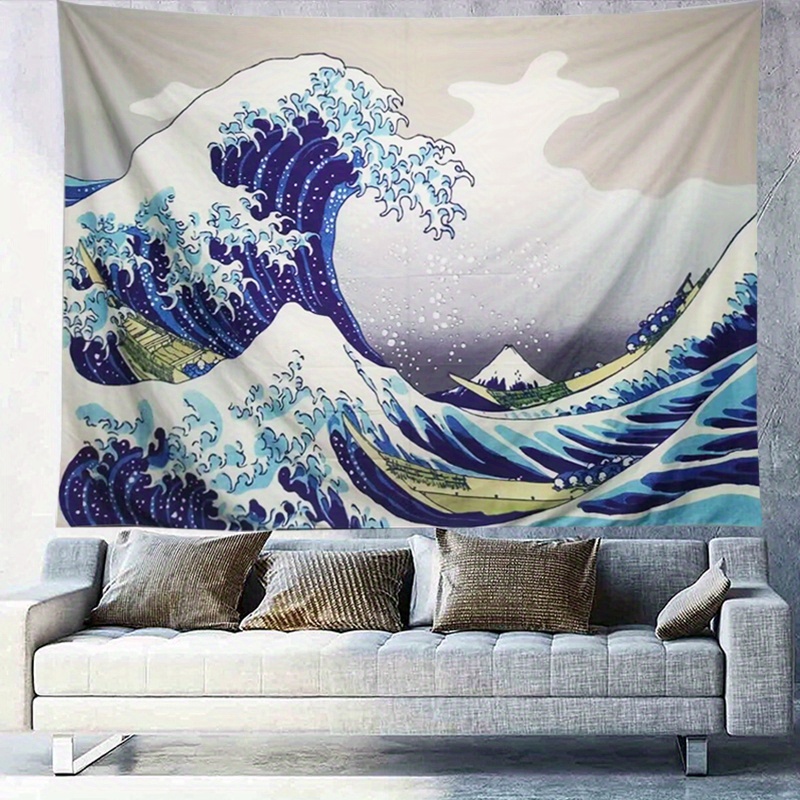 Pirate Ship Wave Tapestry Wall Decoration Bedroom Living - Temu
