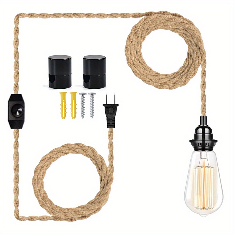 Plug In Hanging Light Kit, Industrial Pendant Lighting Cord, 15ft ...