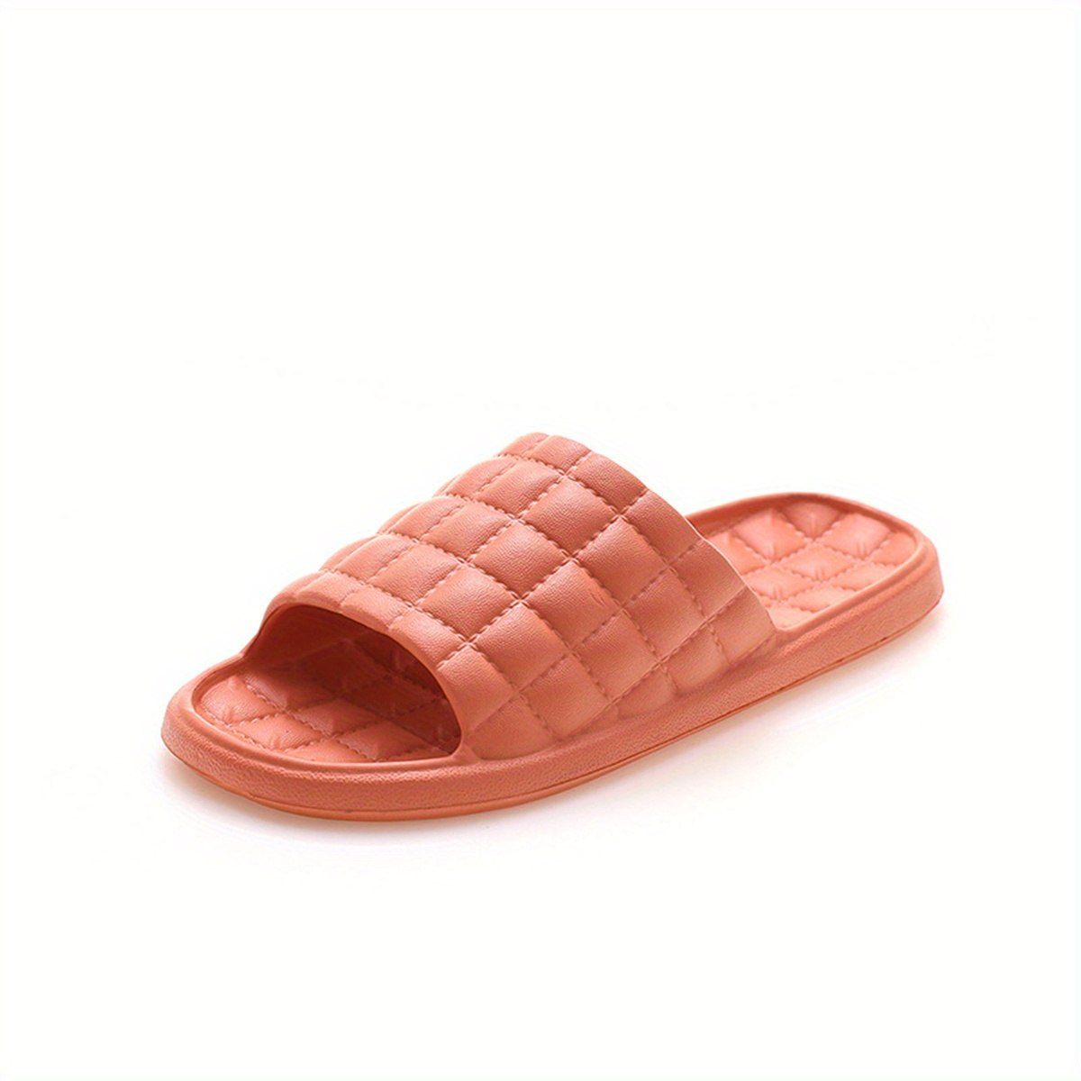 Women's Solid Color Quilted Slides Casual Open Toe Pillow - Temu