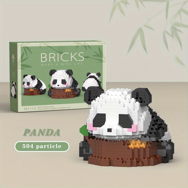 Creative Cute Panda Building Blocks Small Particle Assembly - Temu ...