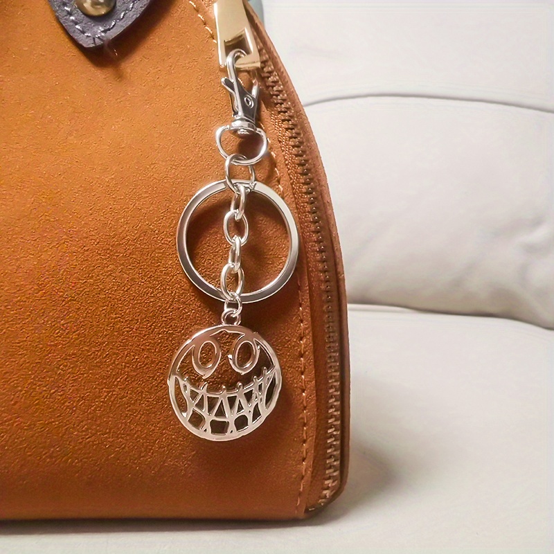 y2k smile face keychain funny metal key ring purse - Temu Australia