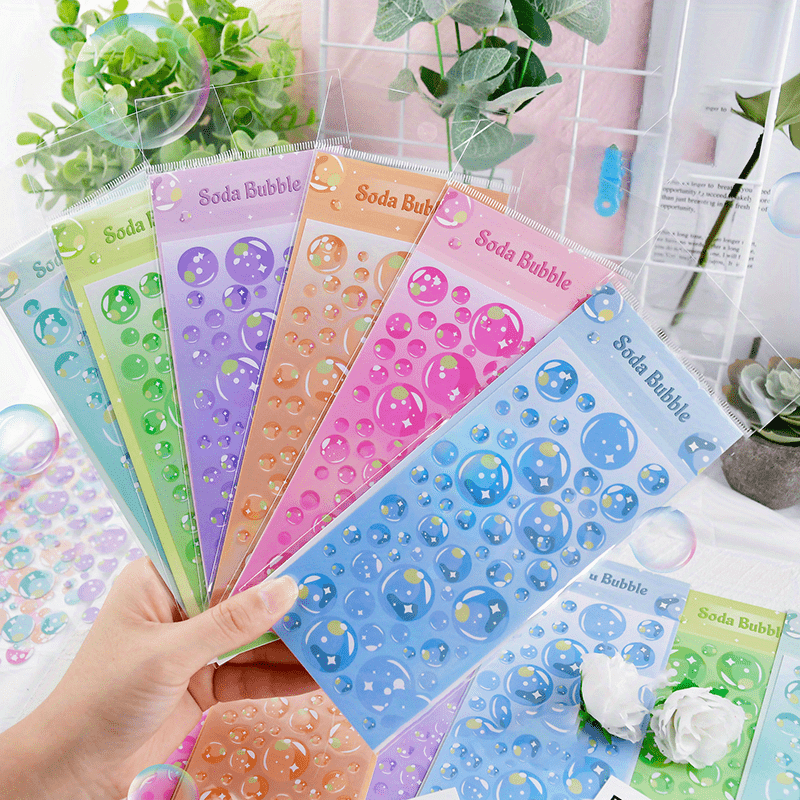 Bubble Pattern Clear Assorted Sticker Simple Multi purpose - Temu Australia