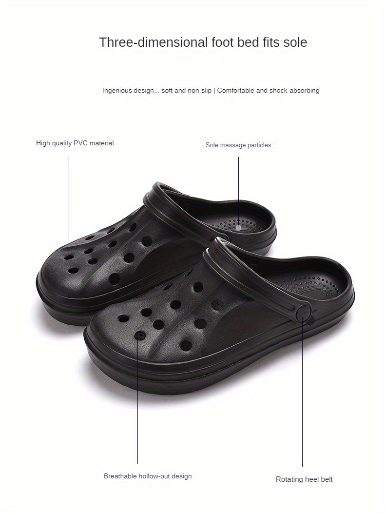 Unisex Lightweight Comfy Clogs Hollow Out Non Slip Garden Shoes Summer ...