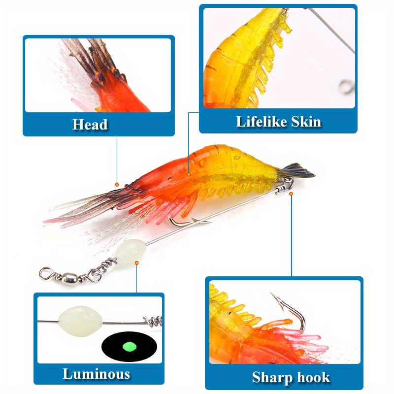 Luminous Shrimp Fishing Lure Bionic Prawn Bait Freshwater - Temu United ...
