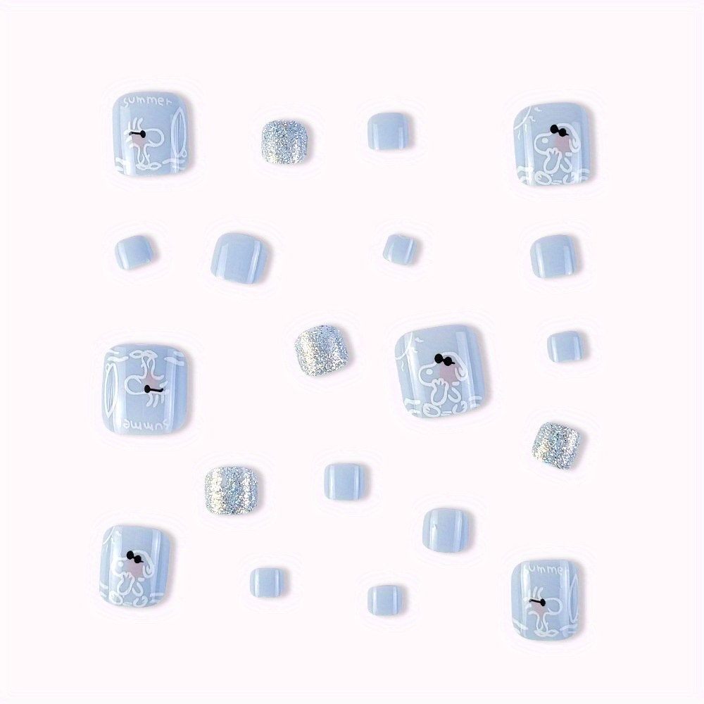 Blue Glitter Press Toenails Toenails Cute - Temu United Kingdom