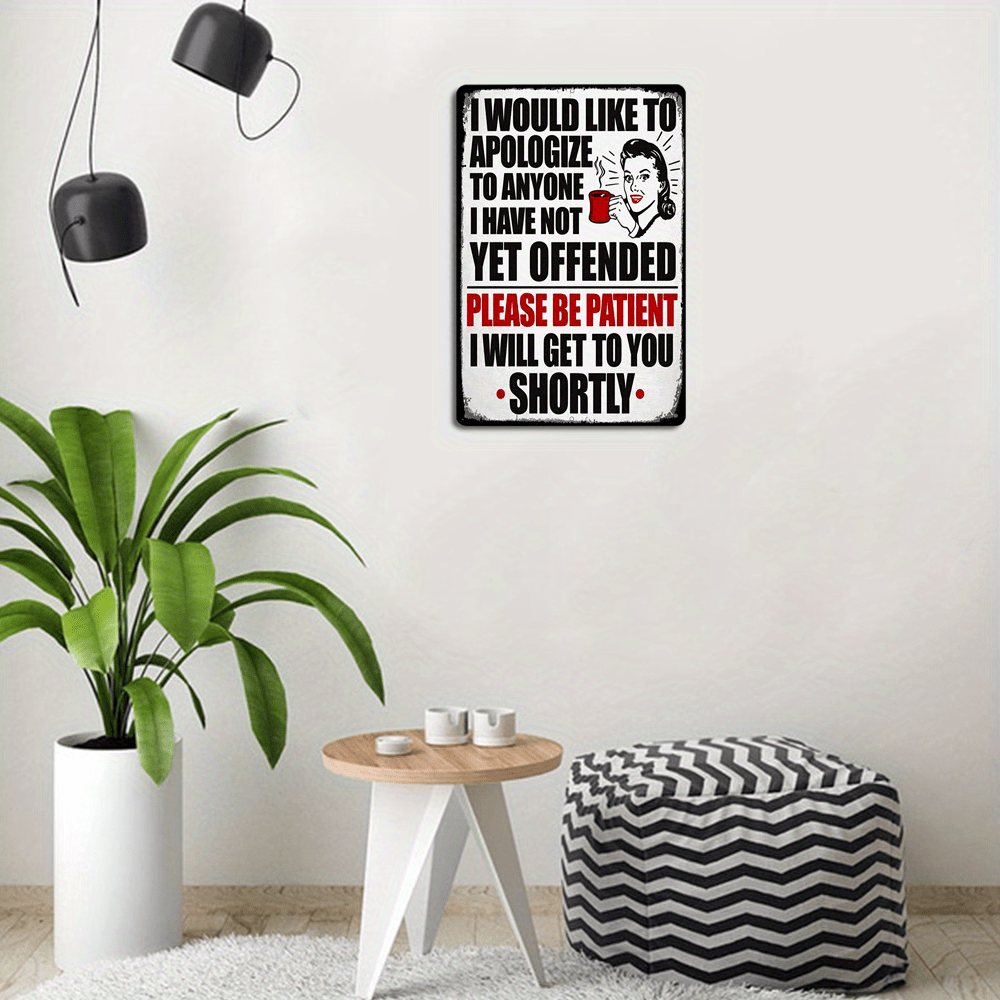 Funny Apologize Tin Sign Metal Plaque Home Room Bathroom Bar - Temu ...