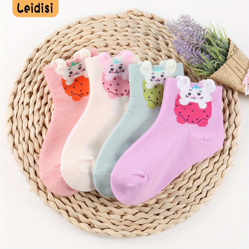 Girls Cute Cartoon Mouse Jacquard Fashion Socks Breathable - Temu New ...