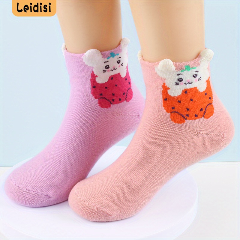 Girls Cute Cartoon Mouse Jacquard Fashion Socks Breathable - Temu New ...