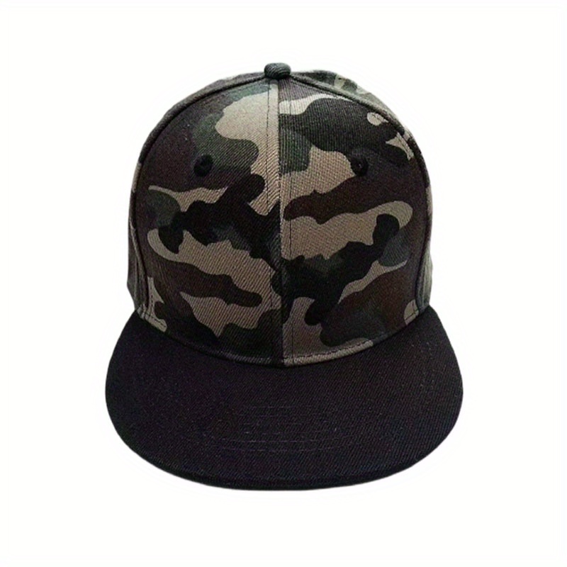 Camo Print Flat Brim Baseball Unisex Buckle Sun - Temu United Kingdom