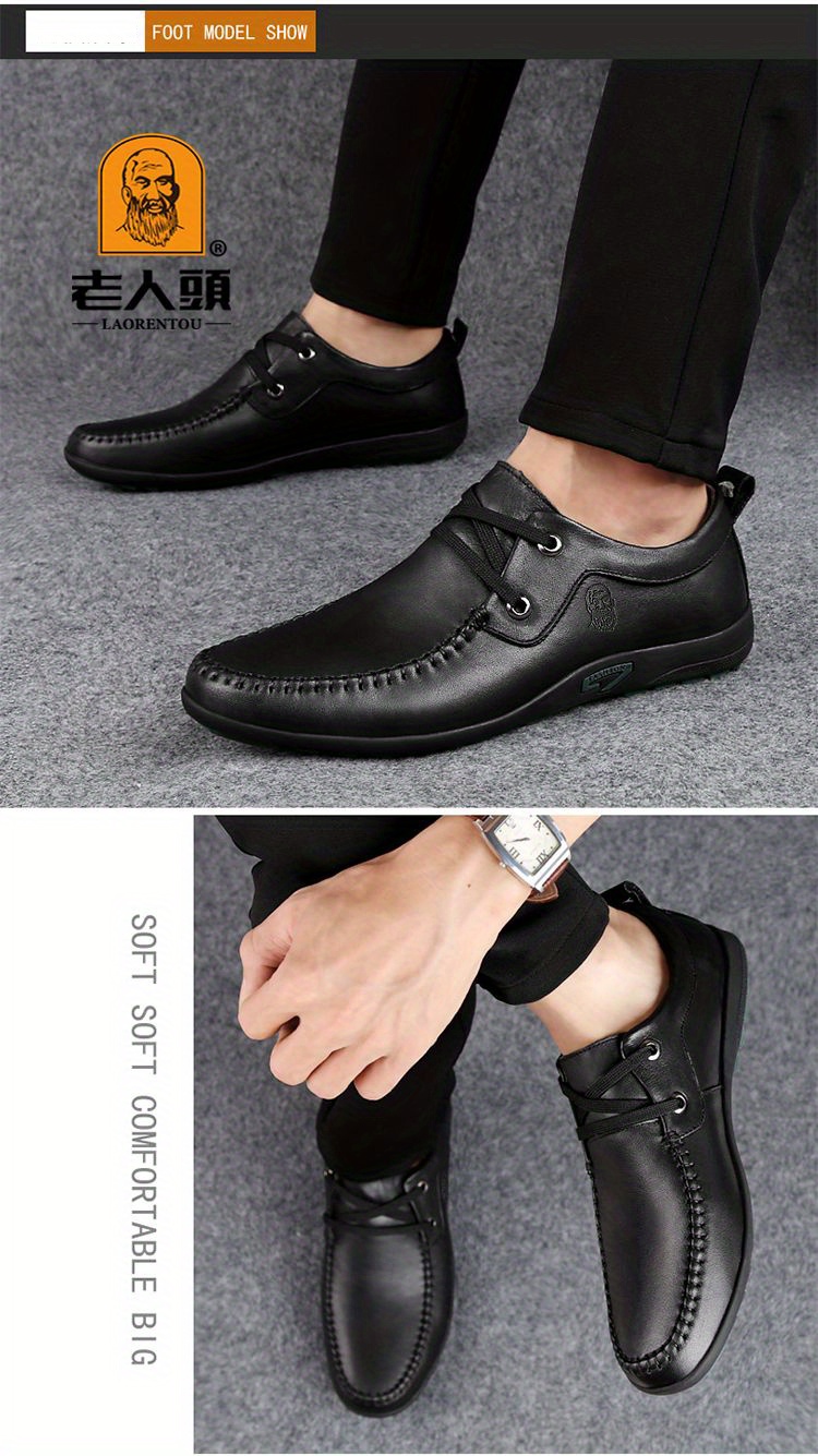 Breathable Casual Genuine Leather Shoes Soft In Sole Lace Up Shoes ...