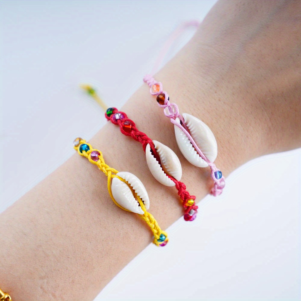 Ethnic Shell Handmade Cuff Bracelet Colorful - Temu Norway