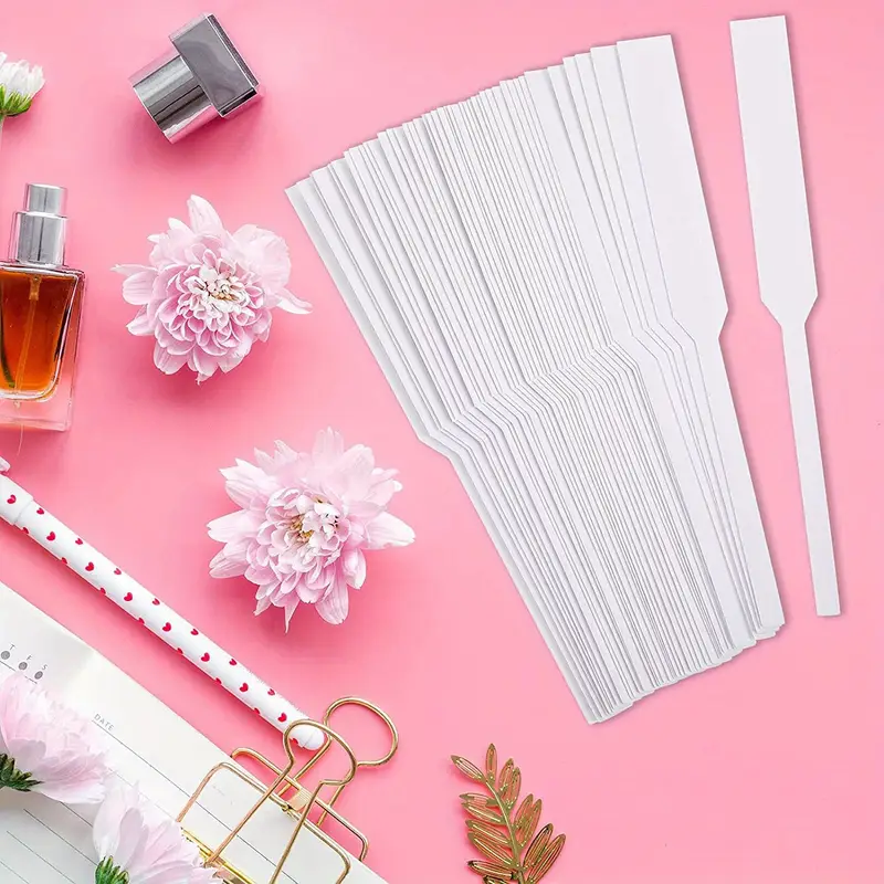 200pcs 일회용 향수 테스트 스트립 종이 아로마 테라피 향수 향기 에센셜 오일 테스트 용지 Health