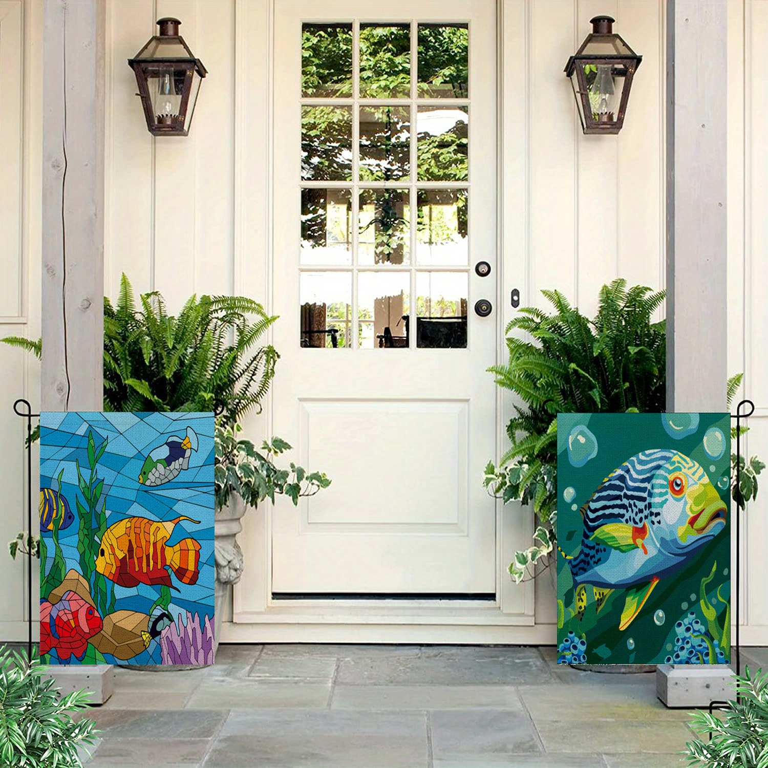 Garden Flag Burlap Vertical Double Sided Ocean Fish Small - Temu Norway