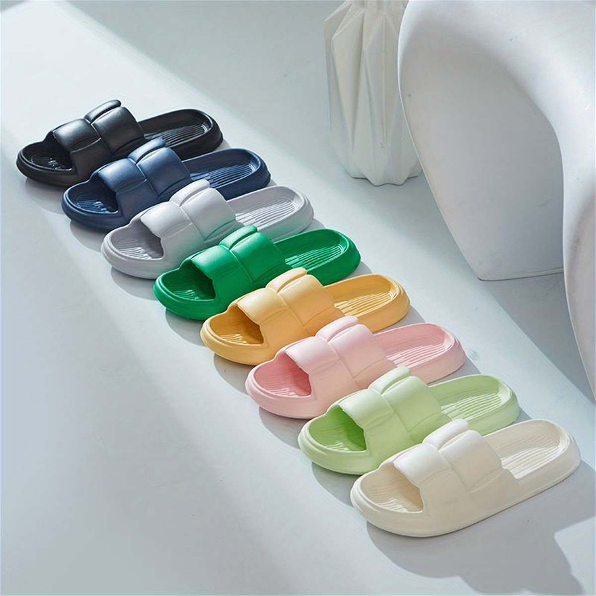 Women's Solid Color Slides Lightweight Open Toe Slip Shoes - Temu ...