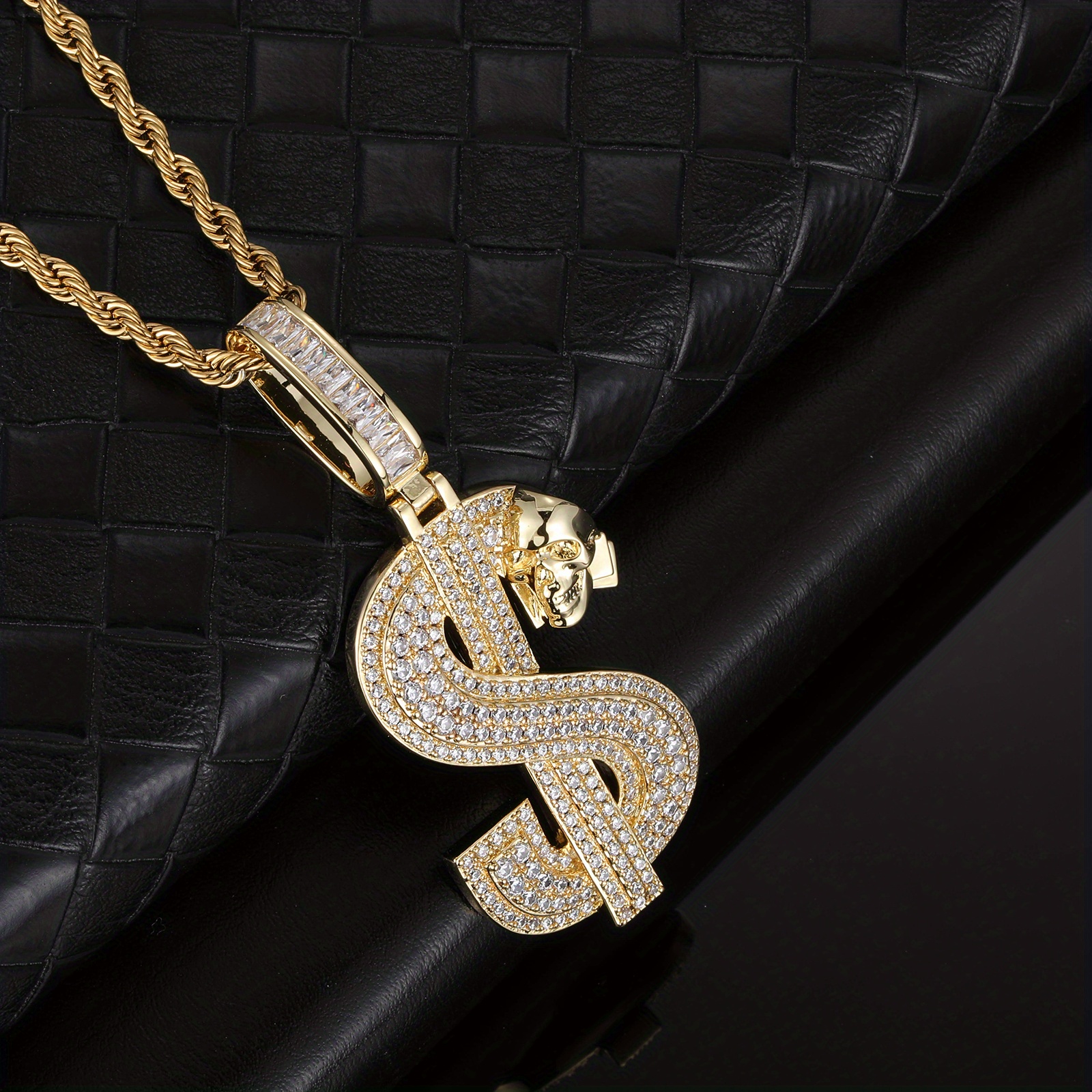 Trendy Creative Solid Copper Inlaid Zircon Dollar - Temu Australia