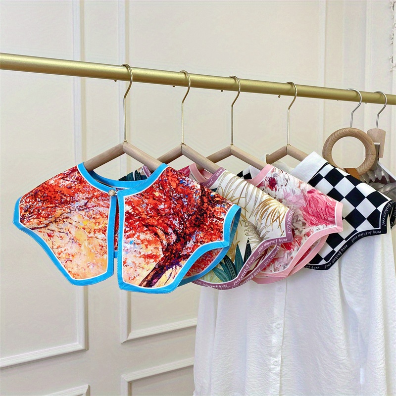 Oil Painting Print Shawl Elegant Reversible Knotted Wrap - Temu