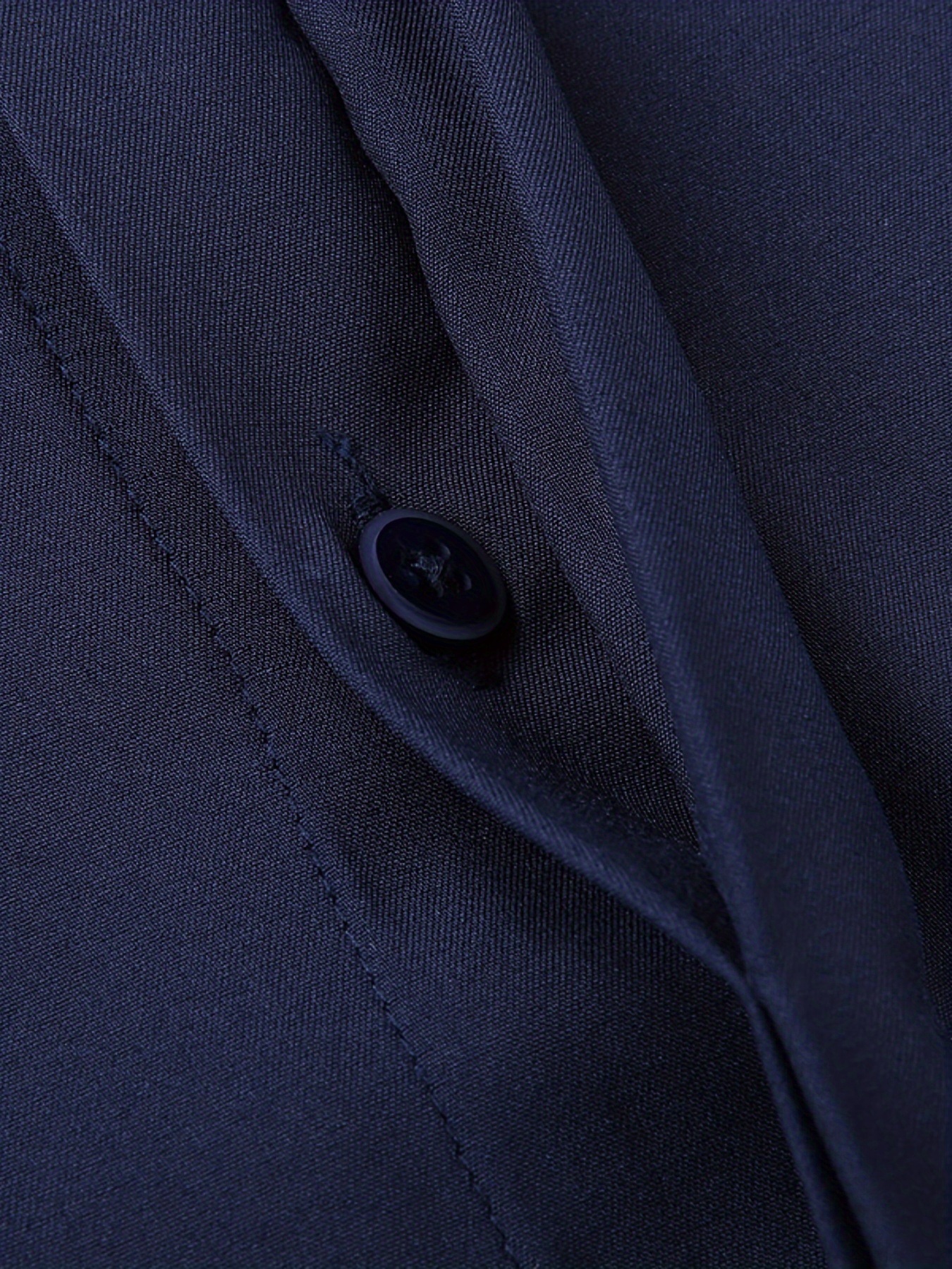 Men's Plus Size Long Sleeve Dress Shirt, Casual Hidden Fly Button Down ...