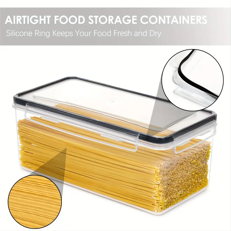 12個 蓋付き密閉食品保存容器、パスタオーガナイザー用32lプラスチックスパゲッティコンテナ、bpaフリー気密ハウスキッチンパントリー整理