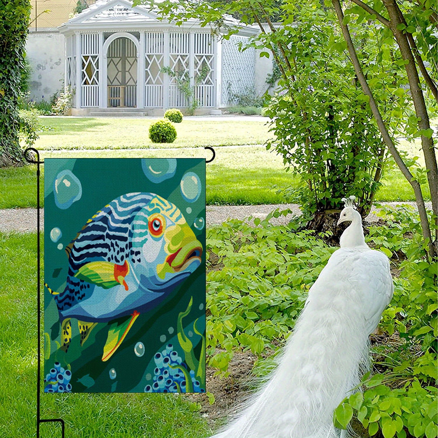 Garden Flag Burlap Vertical Double Sided Ocean Fish Small - Temu Norway