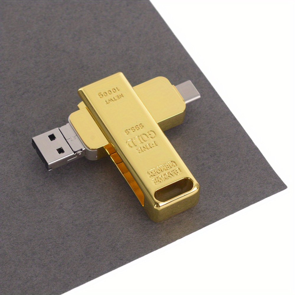 New Bullion Usb Flash Drive Metal Gold Bar Usb 2.0 Flash - Temu