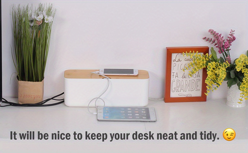 Wooden Wall Mounted Cable Management Box Organize Power - Temu