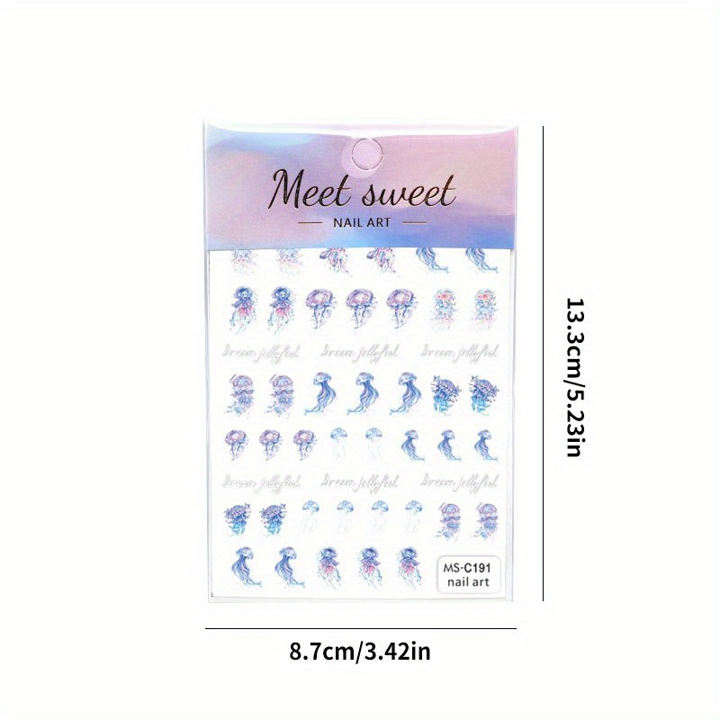 Jellyfish Shell Seahorsenail Art Stickers Self Nail - Temu Ireland