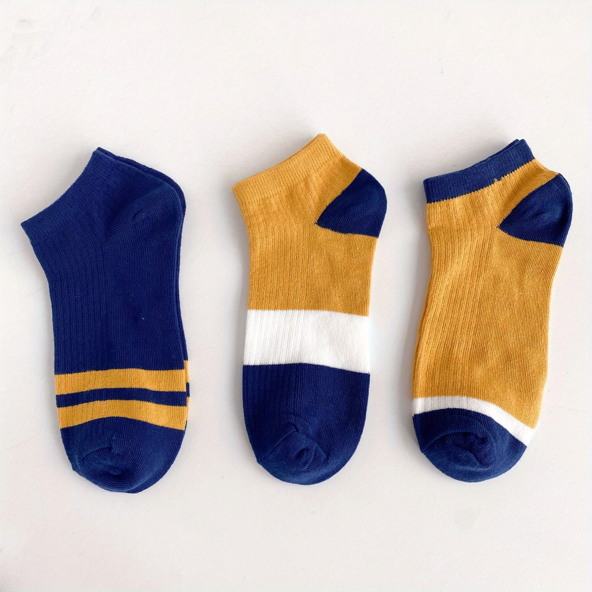 5 calcetines deportivos casuales hombres rayas bloque - Temu Mexico