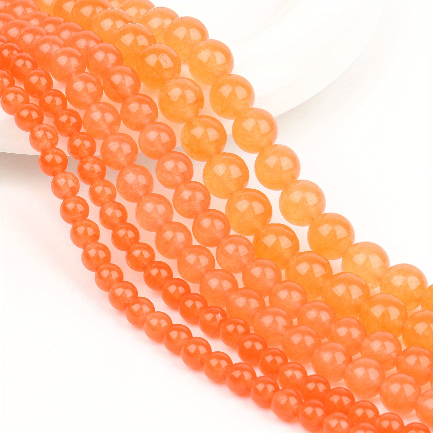 Natural Stones Orange Chalcedony Beads Round Loose Spacer - Temu Australia