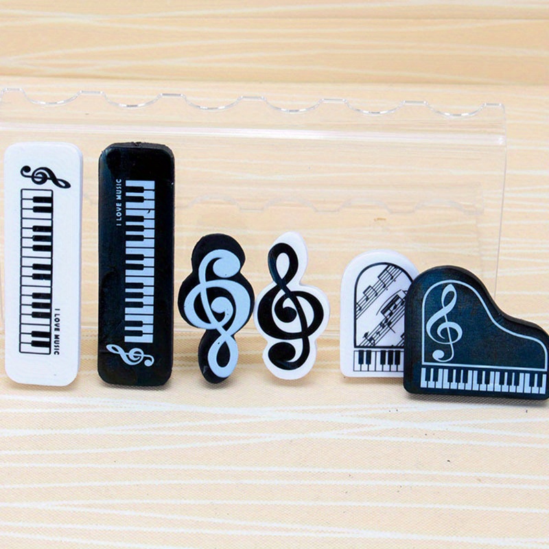 note piano design eraser creative multi purpose portable - Temu