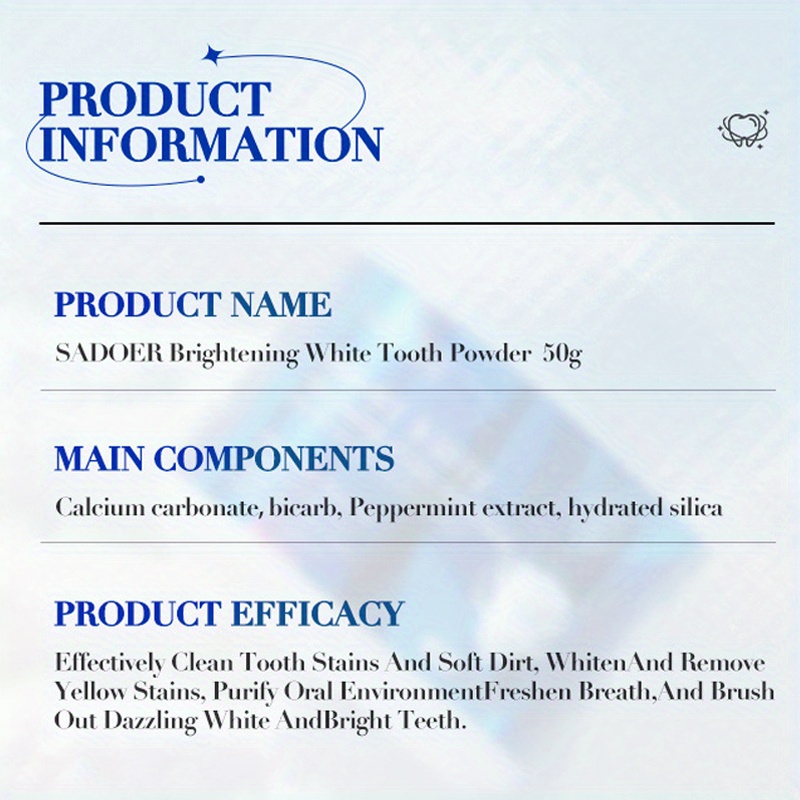 Bright White Tooth Powder Washing Whitening Teeth Oral - Temu