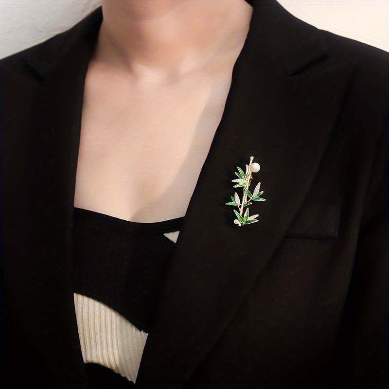 bamboo shape brooch pearl enamel bamboo - Temu Canada