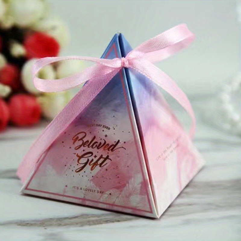 30pcs Wedding Candy Box Triangle Wedding Candy Box Creative Candy ...