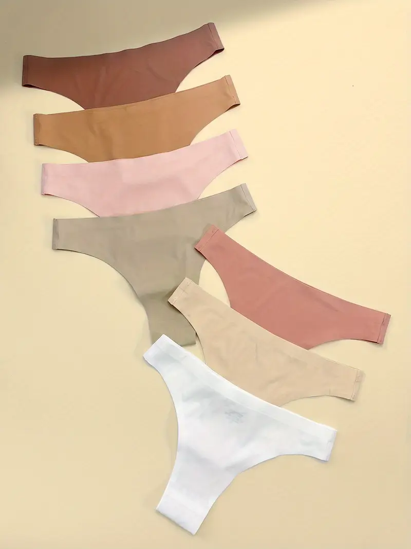 Seamless Solid Panties Soft Comfy Stretchy Intimates Panties Temu