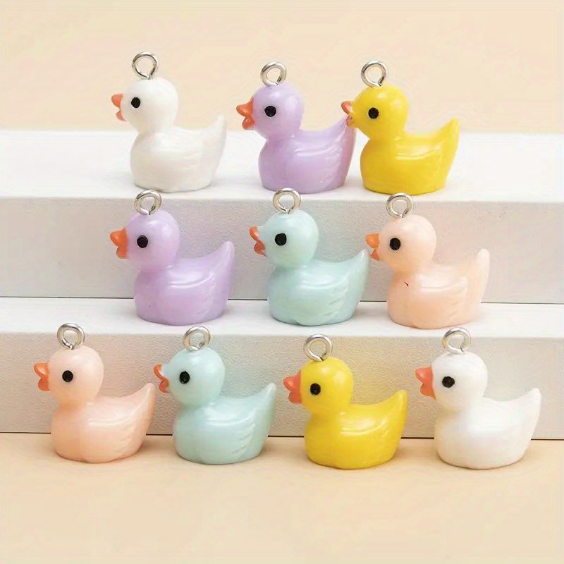 Cute Kawaii Resin Duck Charm Pendant Anime Keychain - Temu