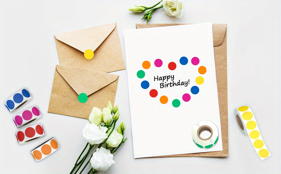 Colorful Round Dot Stickers Perfect File Classification Mark - Temu ...