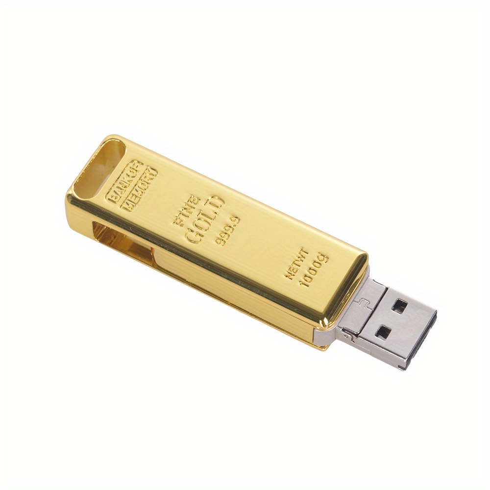 New Bullion Usb Flash Drive Metal Gold Bar Usb 2.0 Flash - Temu