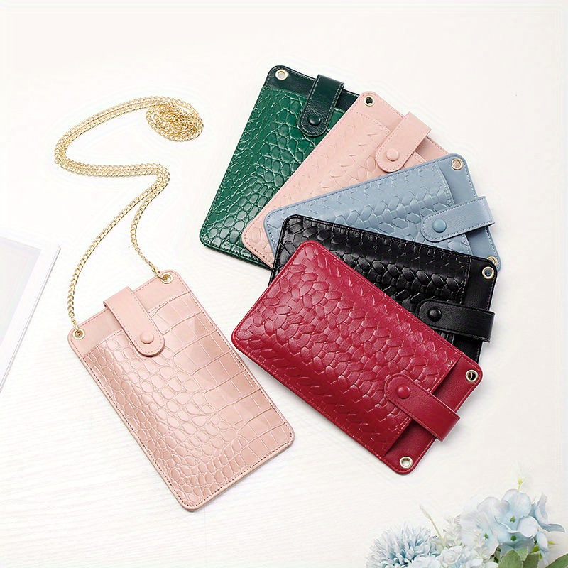 Woven Pattern Zipper Crossbody Wallet Women's Metal Shoulder - Temu ...