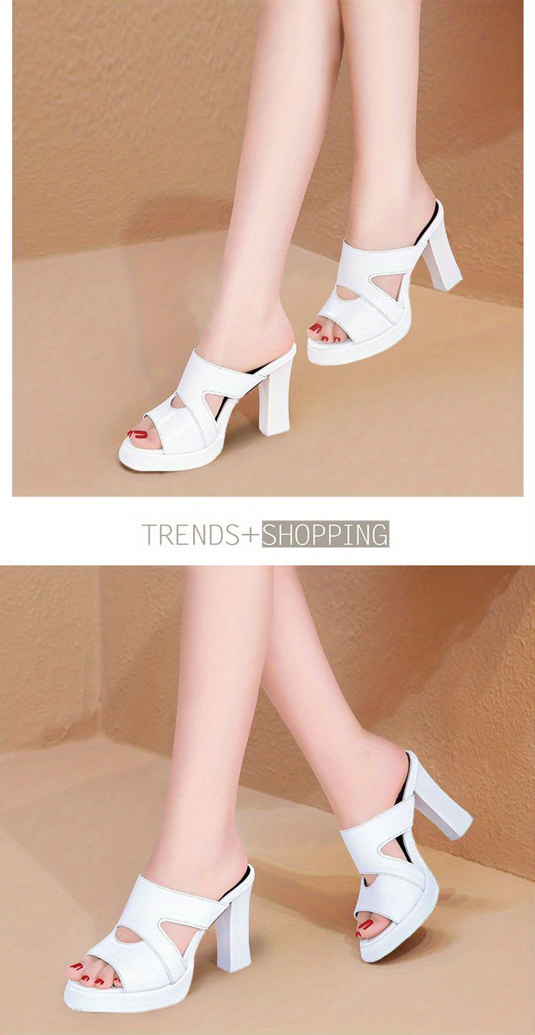 women's block heeled sandals comfy toe slip heels - Temu Australia