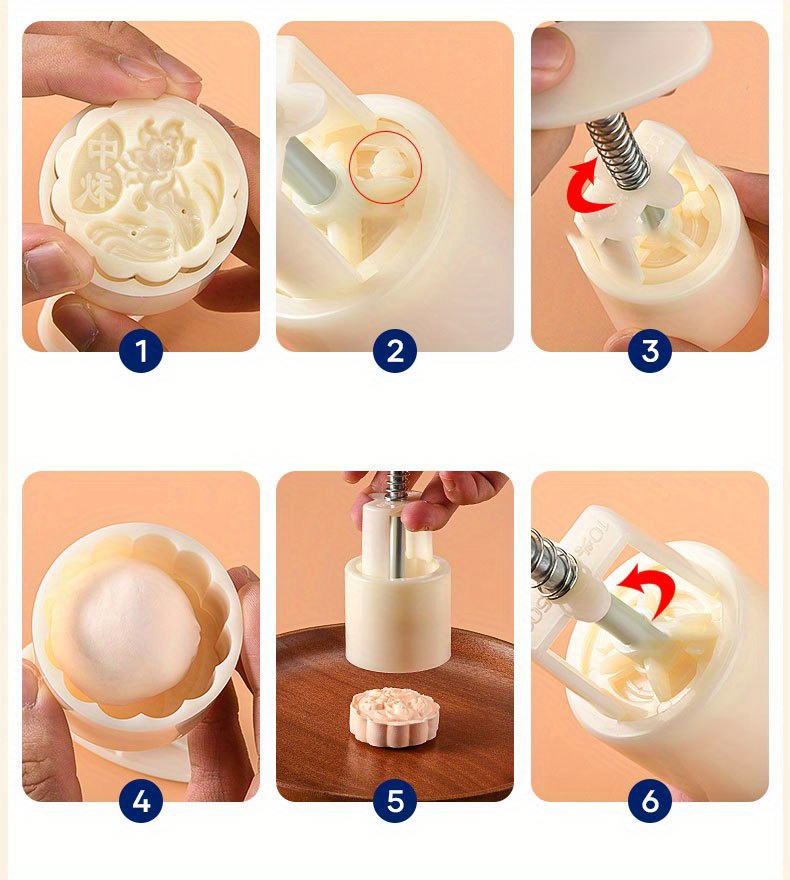 Moon Cake Mold Set Diy Hand Press Cookie Stamps Autumn - Temu United ...