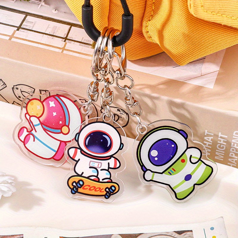 1pc Cartoon New Astronaut Keychain For Men Student Cute Bag Decoration ...