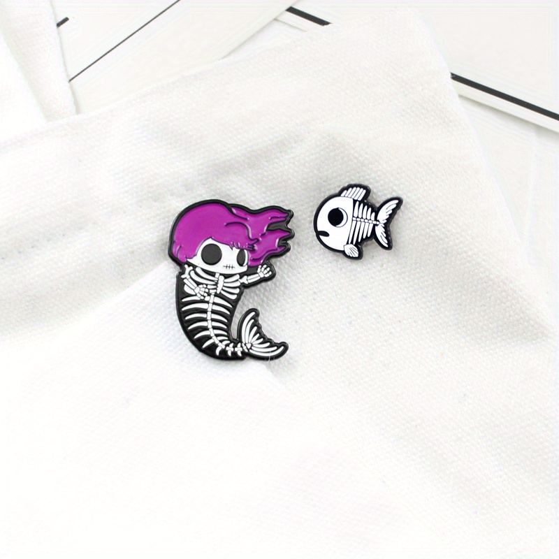 Cute Fish Bone Creative Jewelry Brooch Marine Creature Shape - Temu New ...