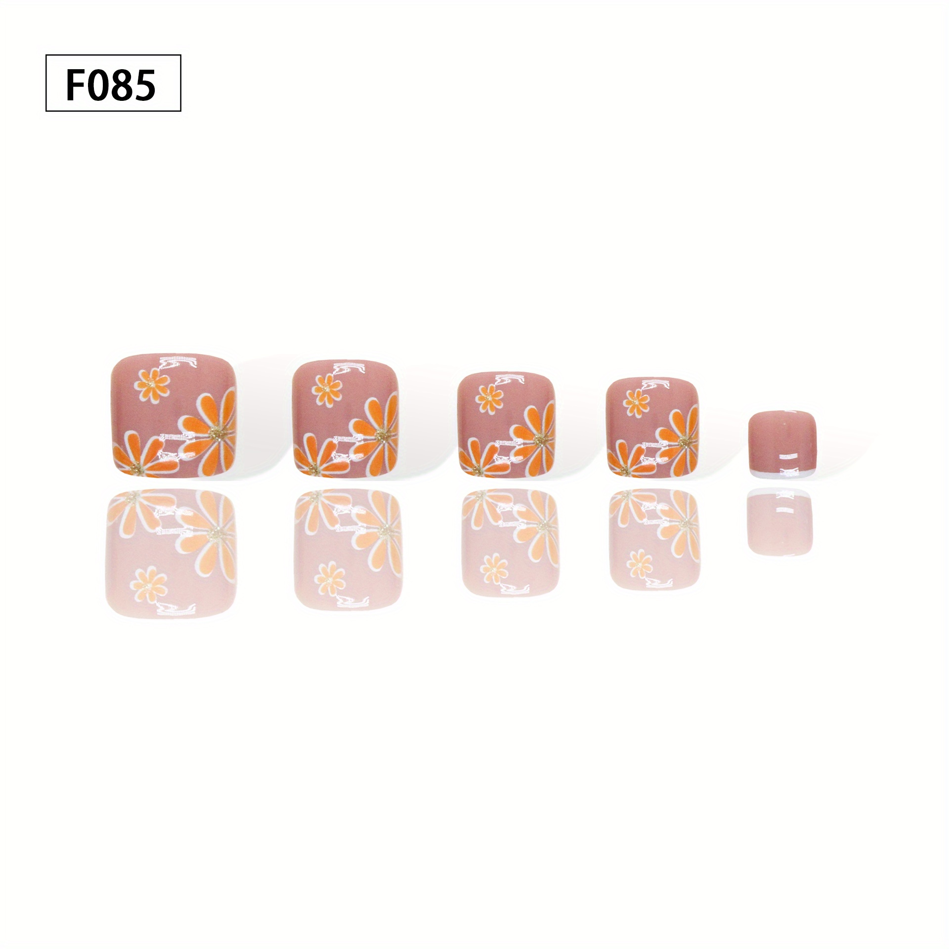 Glossy White French Tip Press Toenails Full Cover Cute - Temu Ireland