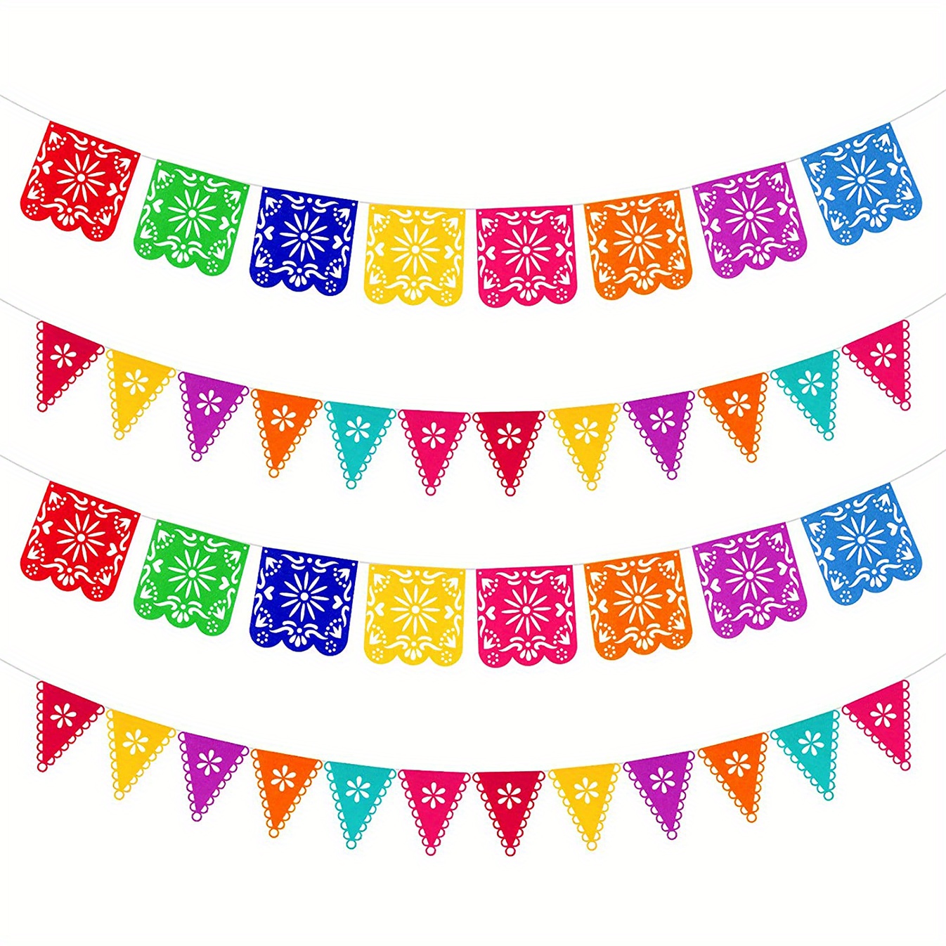 1 Conjunto De Banderines De Fiesta Mexicana De Plástico, Banderín De ...
