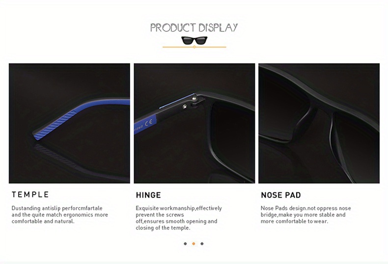 1pc mens square frame polarized sports driving fishing shopping travel ...