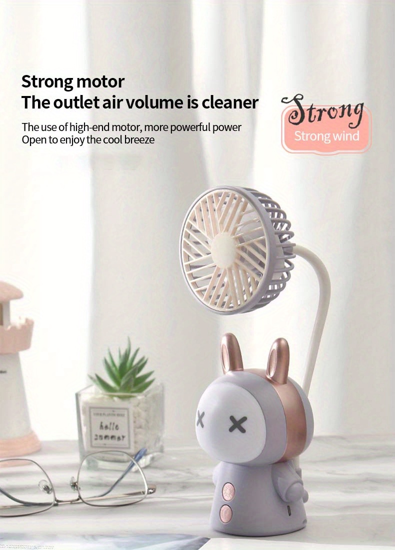 Desktop Cartoon Cute Baby Table Lamp Fan 360 degree Rotation - Temu ...