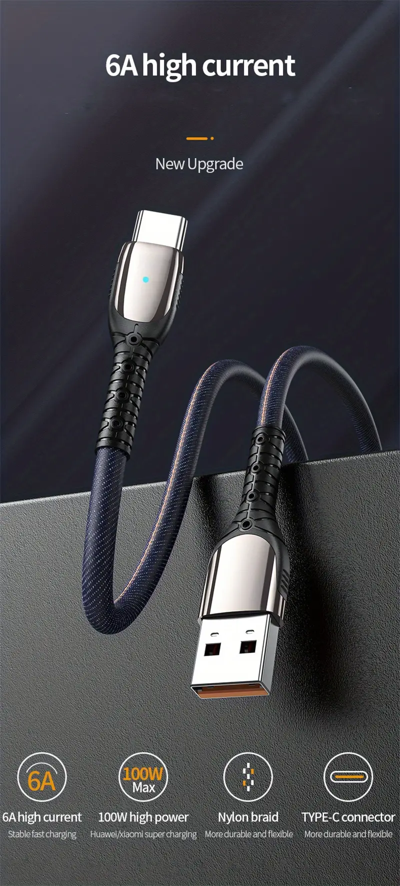 6a Usb Type C Cable Fast Charging Cable 6a Data Cord Led - Temu United ... 6a Usb Type C Cable Fast Charging Cable 6a Data Cord Led - Temu United ...
