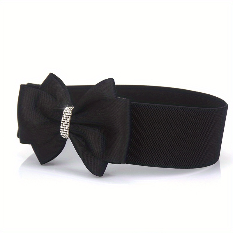 Big Bowknot Wide Belt Solid Size - Temu United
